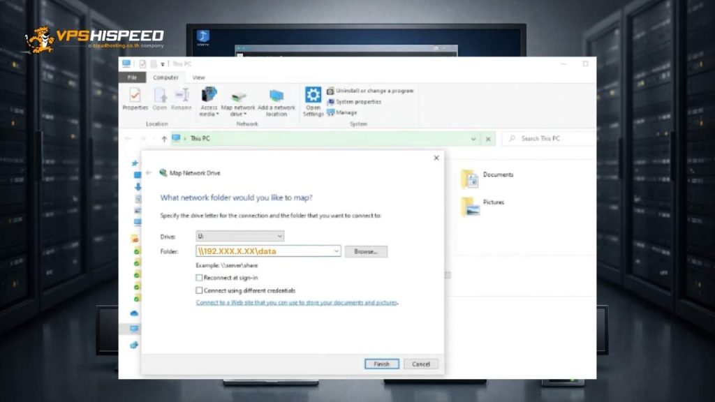 ตั้งค่า File Sharing และ Map Network Drive บน Windows VPS - VPS HiSpeed